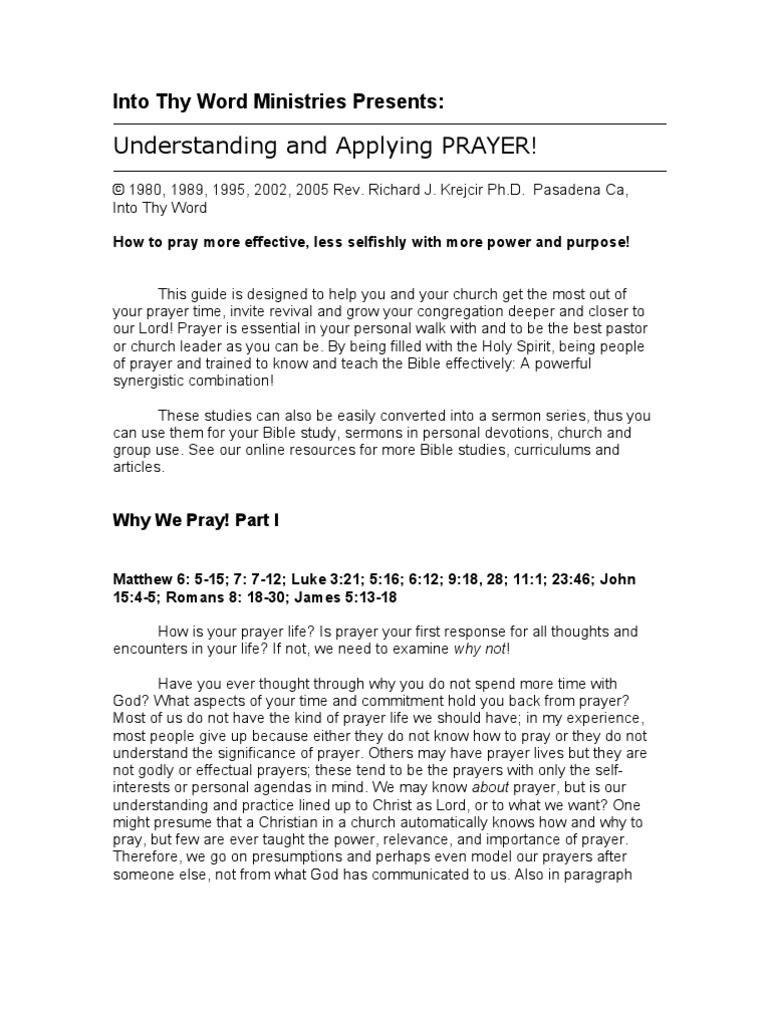 Into Thy Word Ministries Presents | PDF | Prayer | Jesus