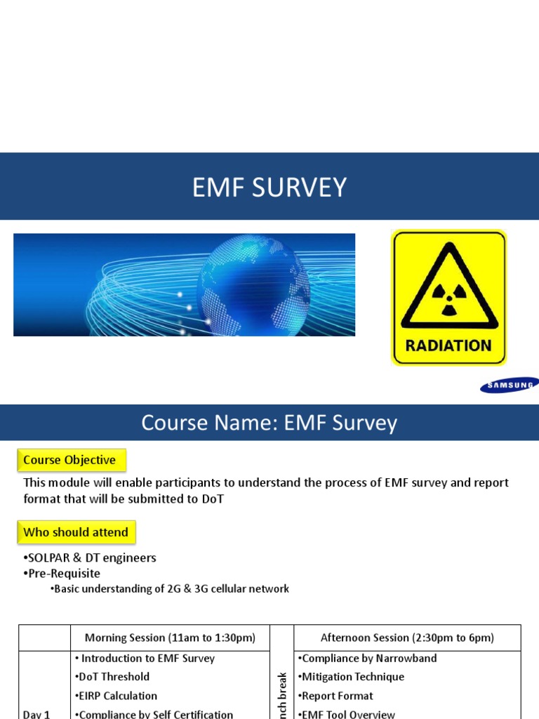 EMF Survey Training - Part 1 | PDF | Electromagnetic Field | Decibel