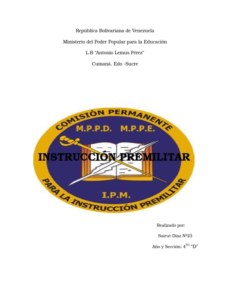 Instruccion Premilitar | PDF | Reclutamiento | Venezuela