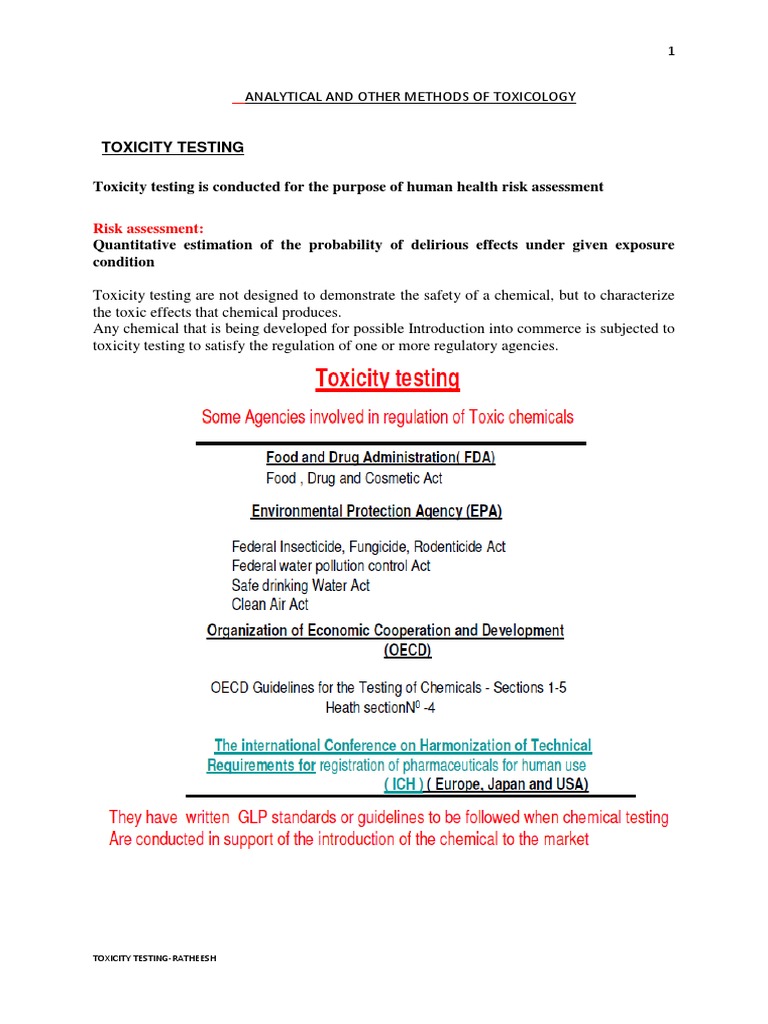 Toxicity Testing Methods Overview | PDF | Toxicity | Ultraviolet