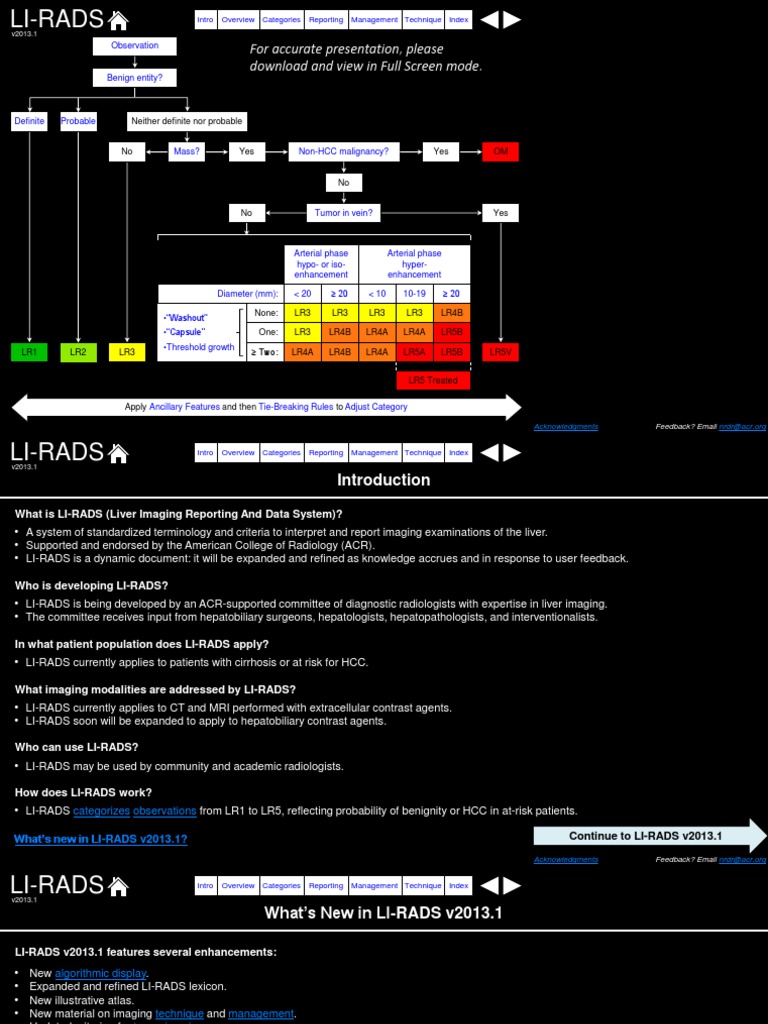 LI-RADS v2013.1: Liver Imaging Guide | PDF | Medical Imaging | Liver