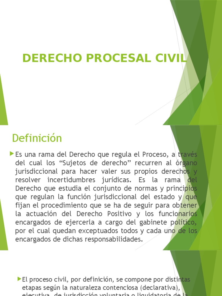 Derecho Procesal Civil | PDF | Procedimiento Civil | Ley procesal
