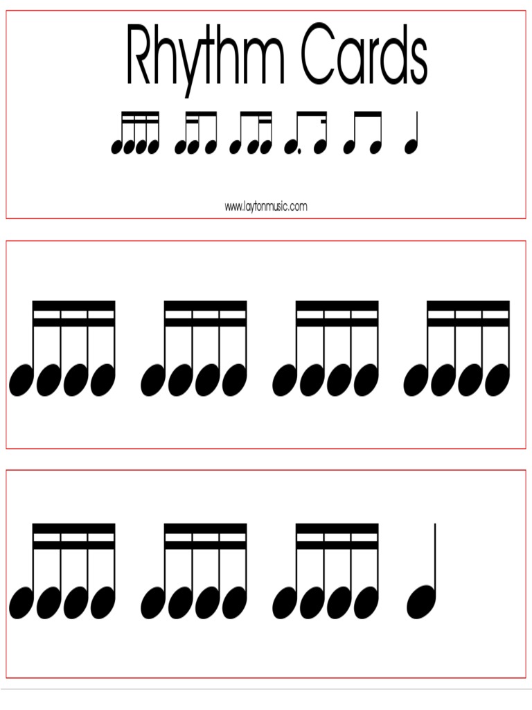 Rhythm Card Set 4 16th Combos | PDF | Foreign Language Studies ...