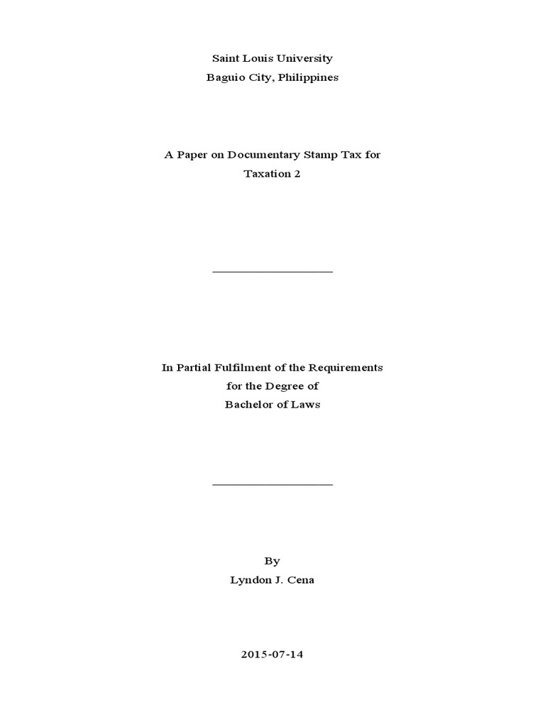 Taxation 2 Legal Paper DST | PDF | Promissory Note | Taxes