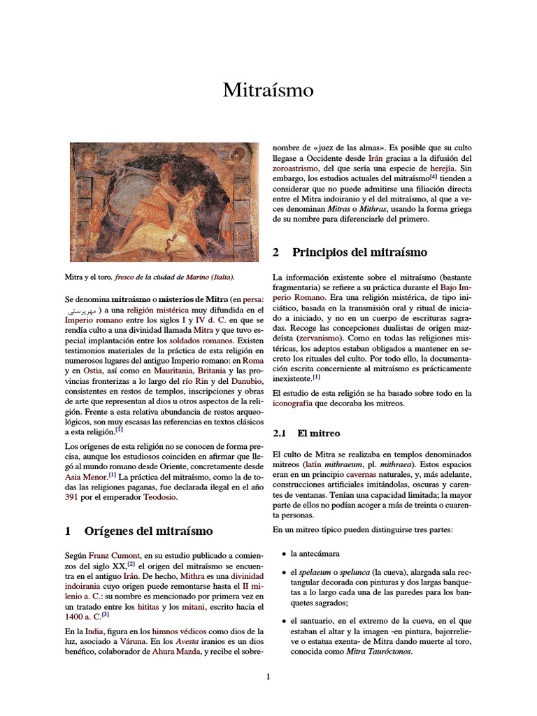 Mitraísmo | PDF | Religión y creencia | Misterio