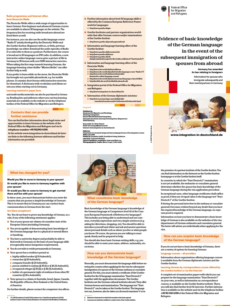Flyer German Knowledge | PDF | German Language | Travel Visa