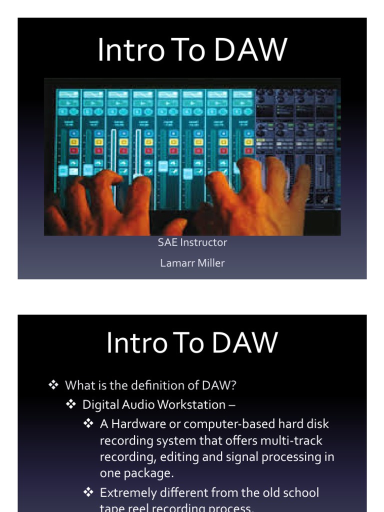 Introduction to Digital Audio Workstations (DAWs | PDF | Sampling ...