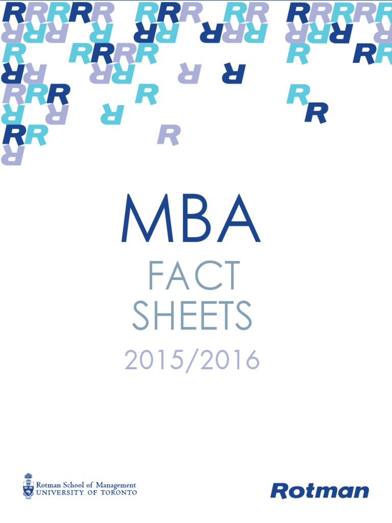 2015-2016 Rotman Fact Sheet | PDF | Financial Statement | Strategic ...