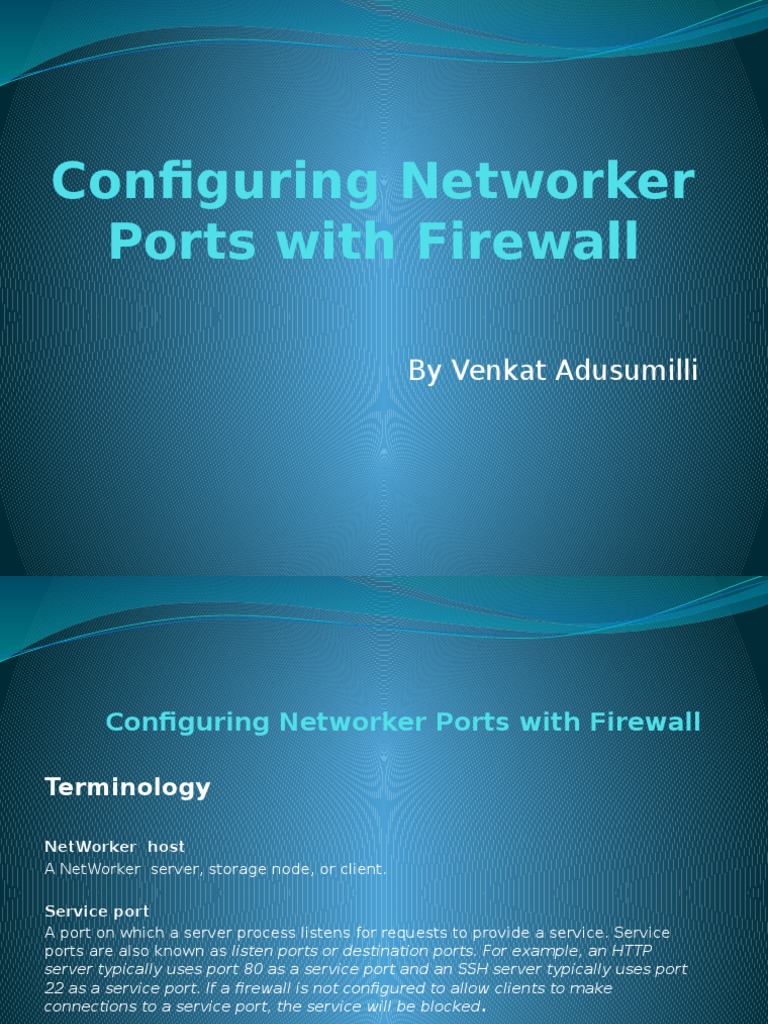 Configuring Networker Ports With Firewall | PDF | Port (Computer Networking) | Firewall (Computing)