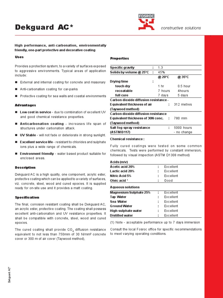Dekguard AC PDF | PDF | Epoxy | Concrete