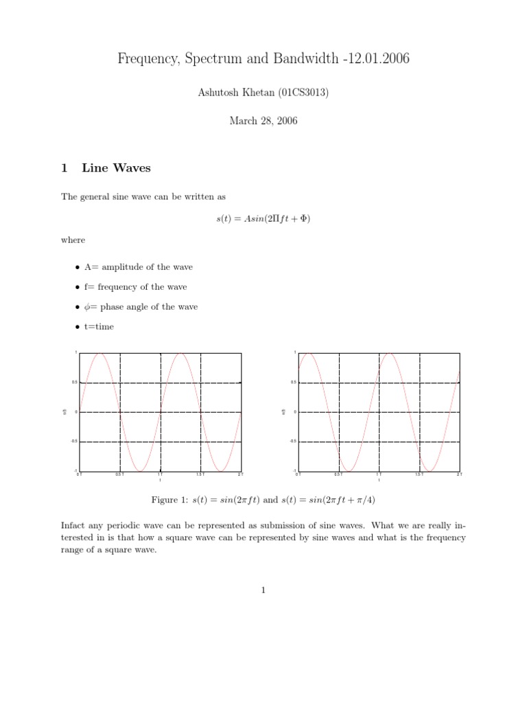 Spectrum and Bandwidth Explained | PDF | Spectral Density | Bandwidth ...