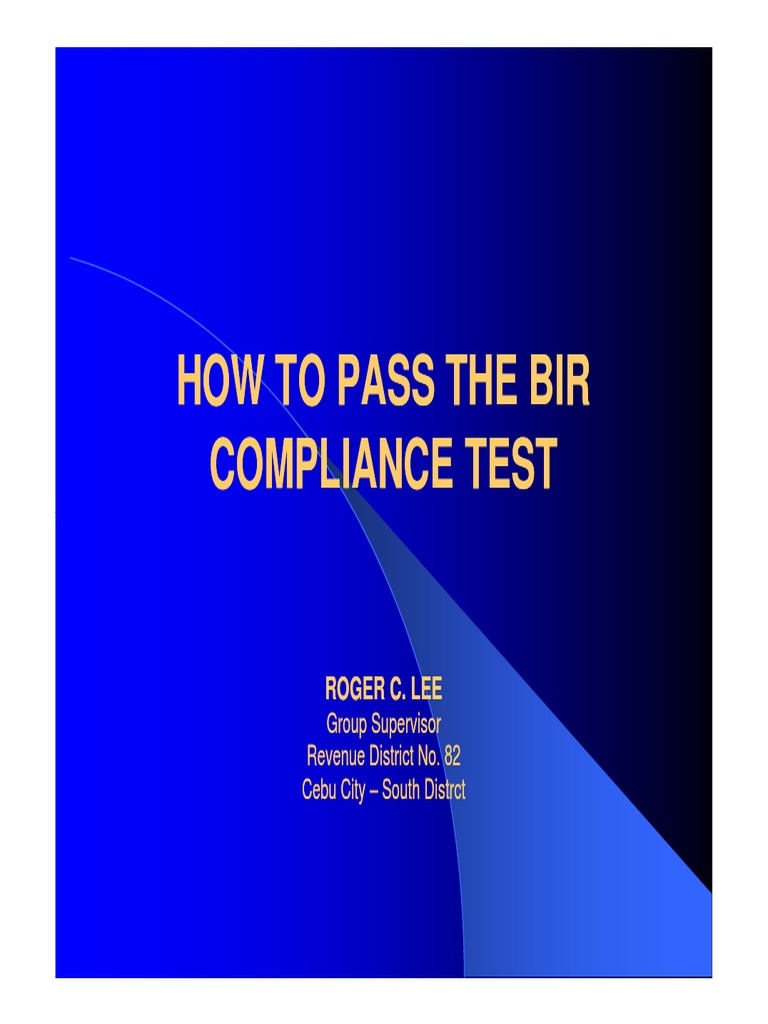 BIR Compliance Test | PDF | Business