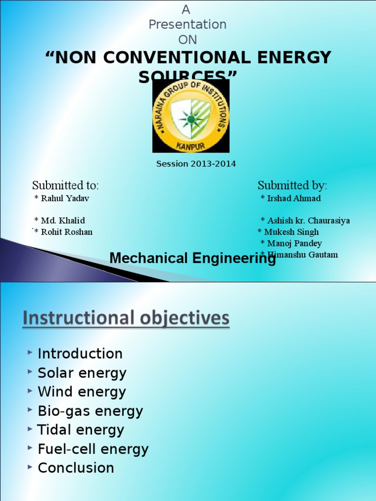On Non Conventional Energy Resources | PDF | Fuel Cell | Solar Energy