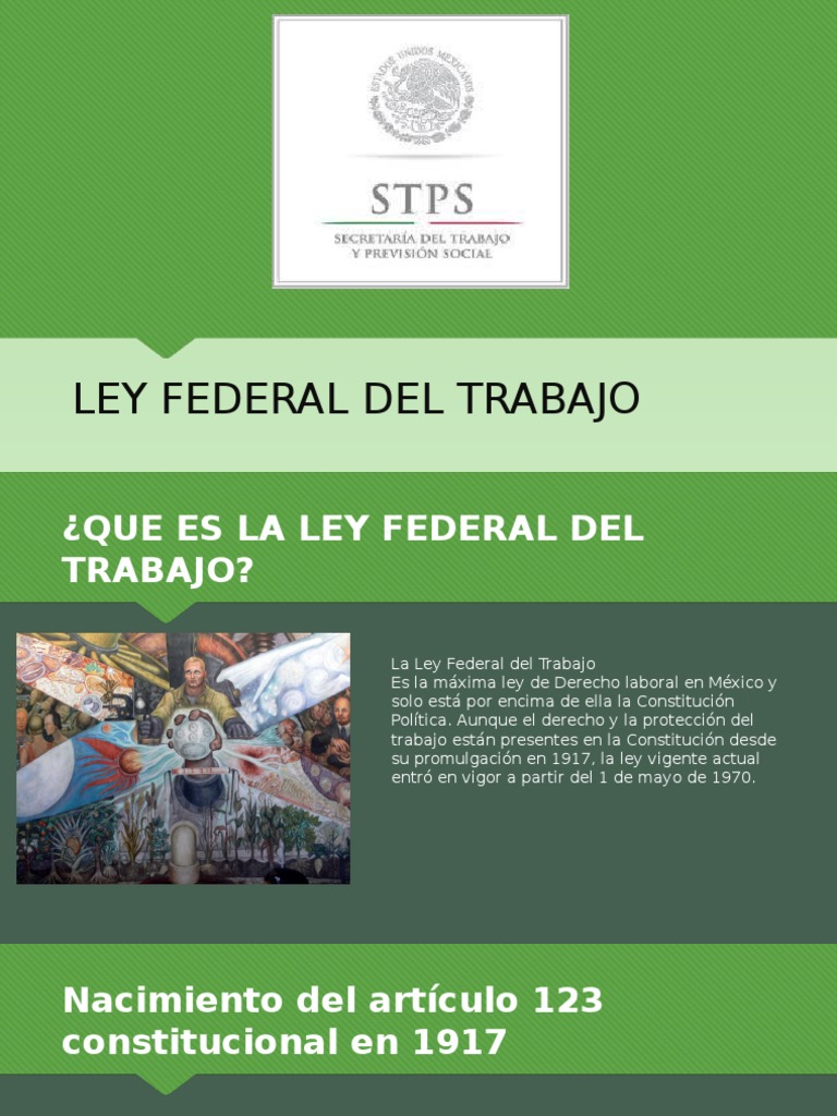 Presentacion Ley Federal Del Trabajo | PDF | Derecho laboral | Federación