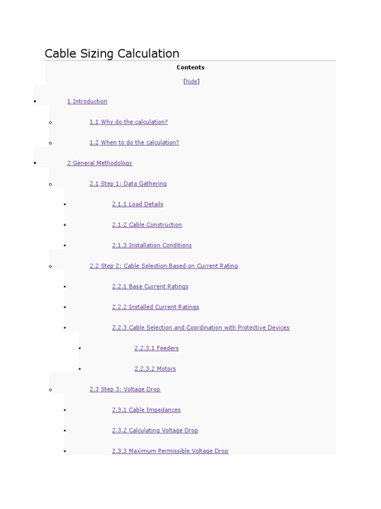 Cable Sizing Calculation 2 | PDF | Electrical Impedance | Electrical ...