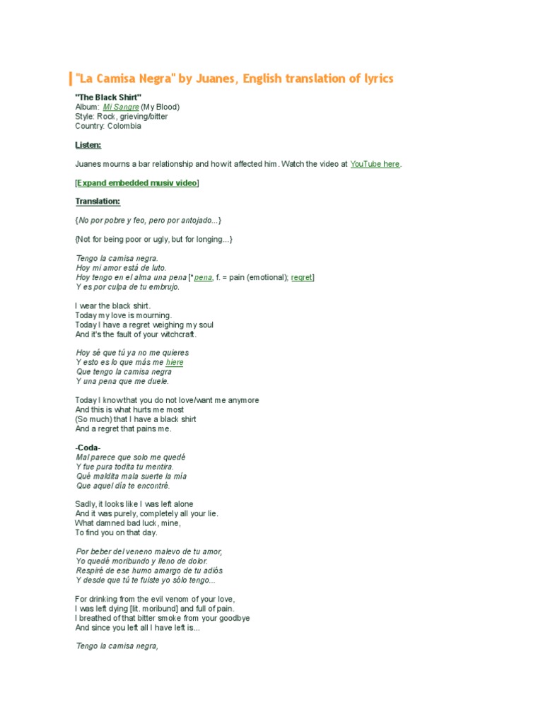 La Camisa Negra | PDF | Dictionary | Linguistics