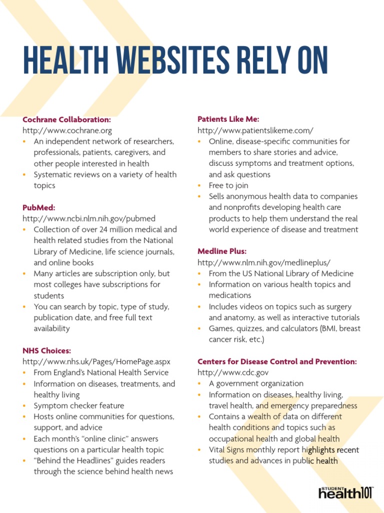 Top Health Websites for Reliable Medical Info | PDF | Pub Med ...