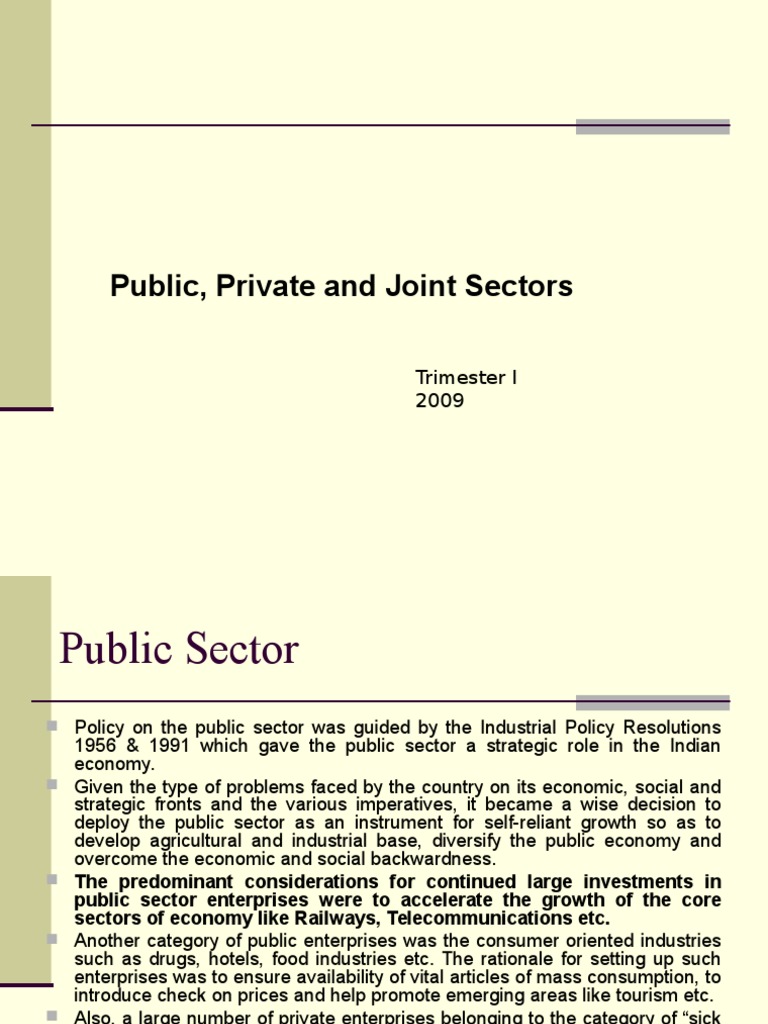 Public Private and Joint Sectors | PDF | Profit (Accounting) | State ...