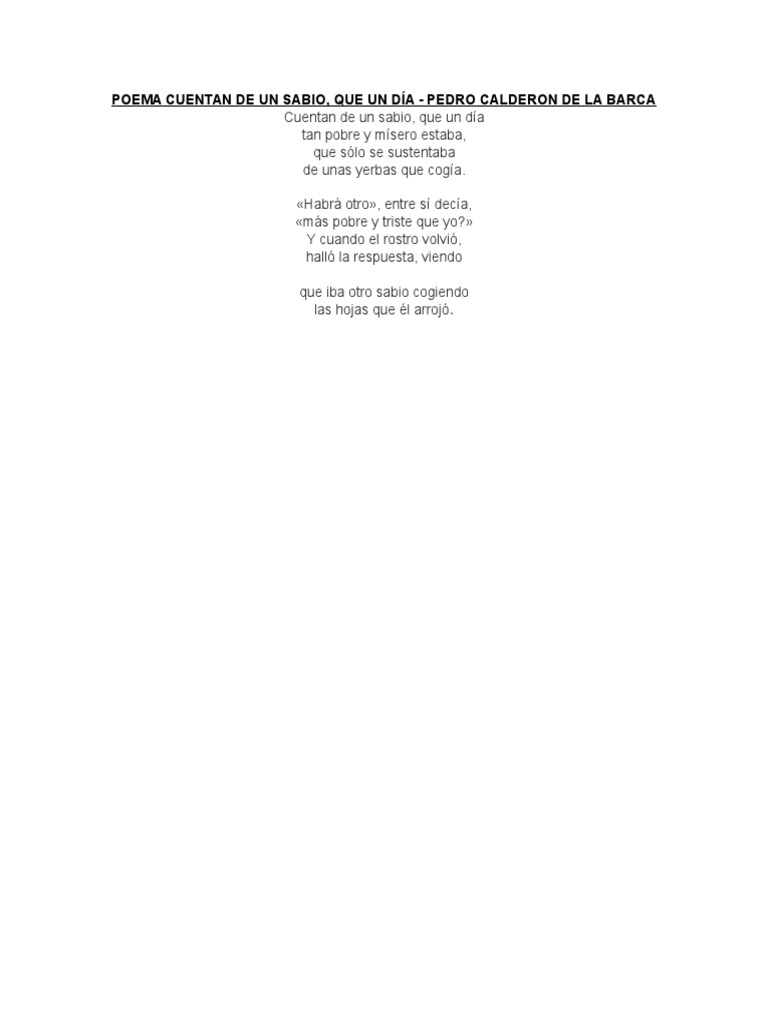 Poema Cuentan de Un Sabio | PDF