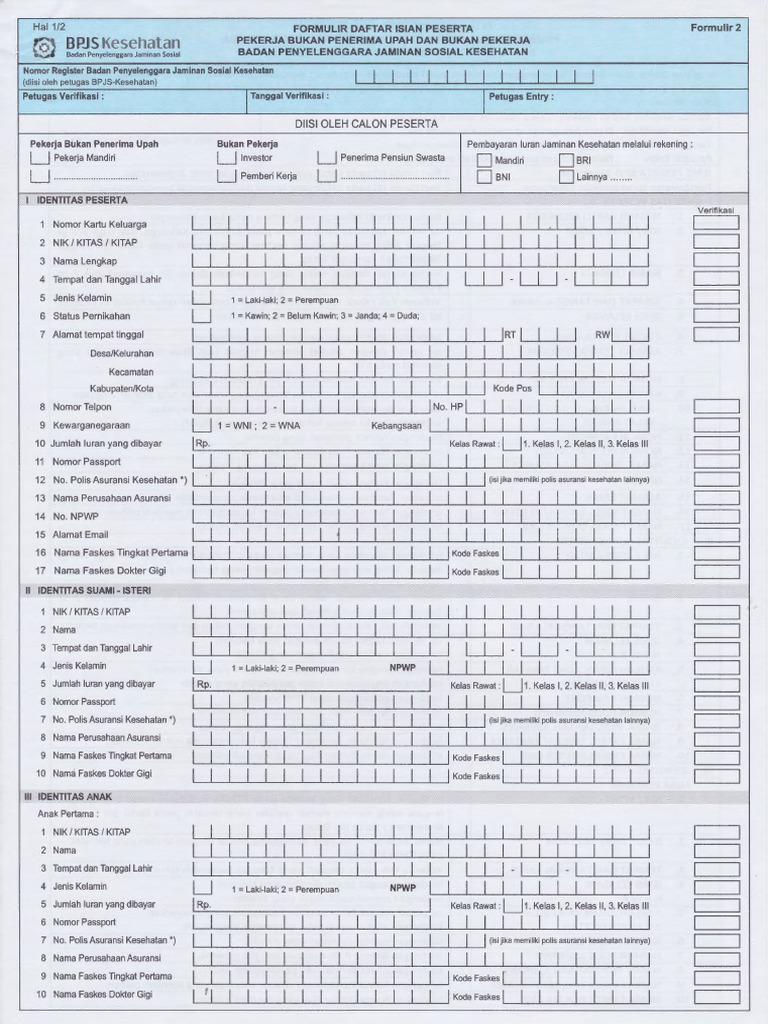 Formulir 2 BPJS Kesehatan | PDF
