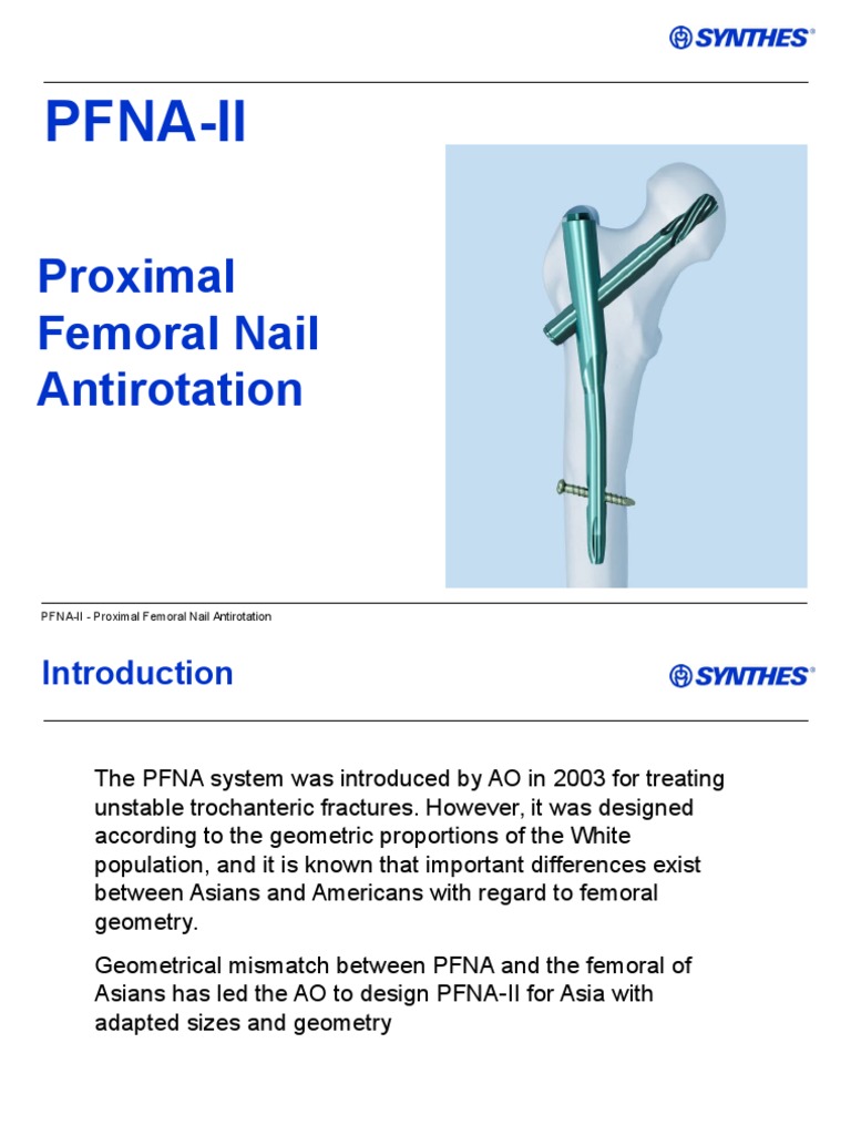 PFNA-II Presentation | PDF | Hip | Musculoskeletal System