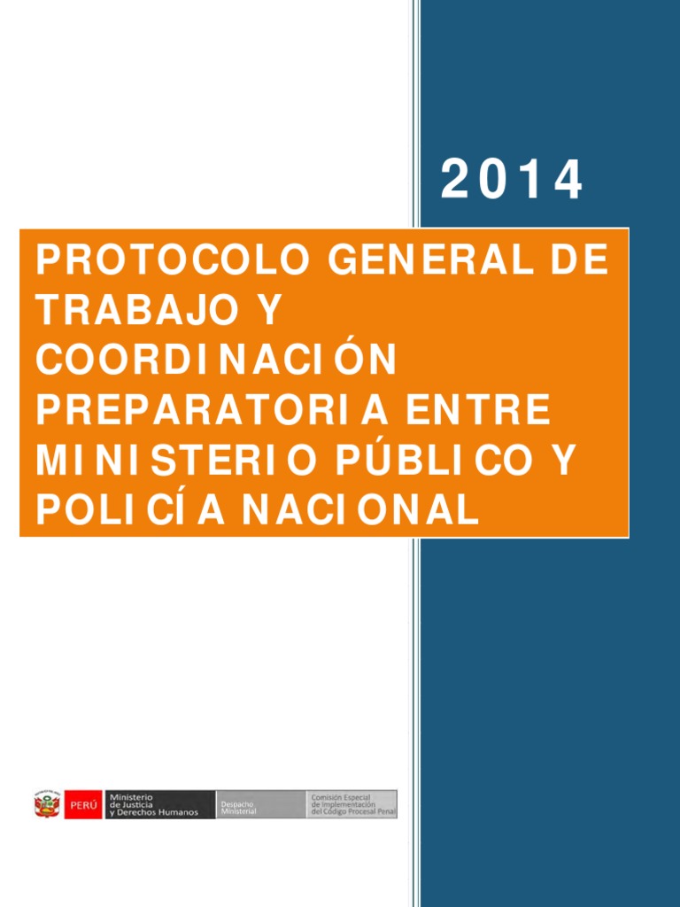 Protocolo General de Trabajo de Ministerio Publico y PNP | PDF | Policía | Derecho penal