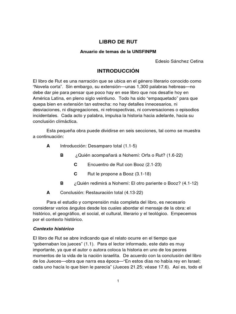 Análisis del Libro de Rut en Contexto | PDF