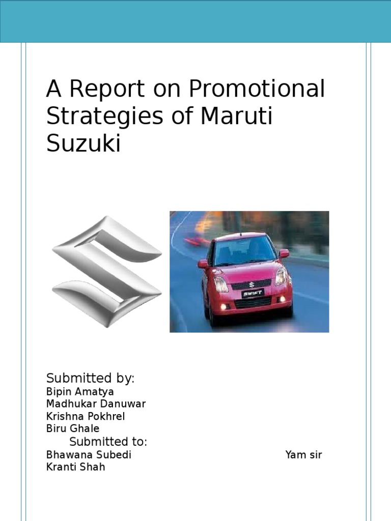 Maruti Suzuki Promotional Strategies | PDF | Advertising | Car