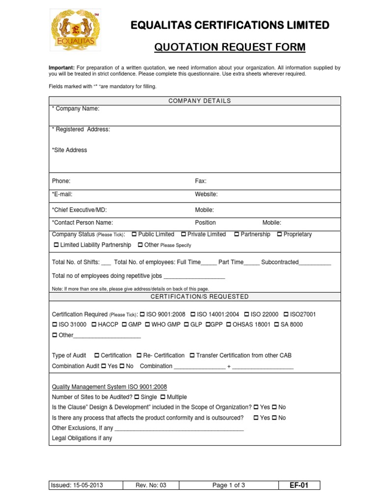ISO quotation.pdf | Occupational Safety And Health | Hazard Analysis ...