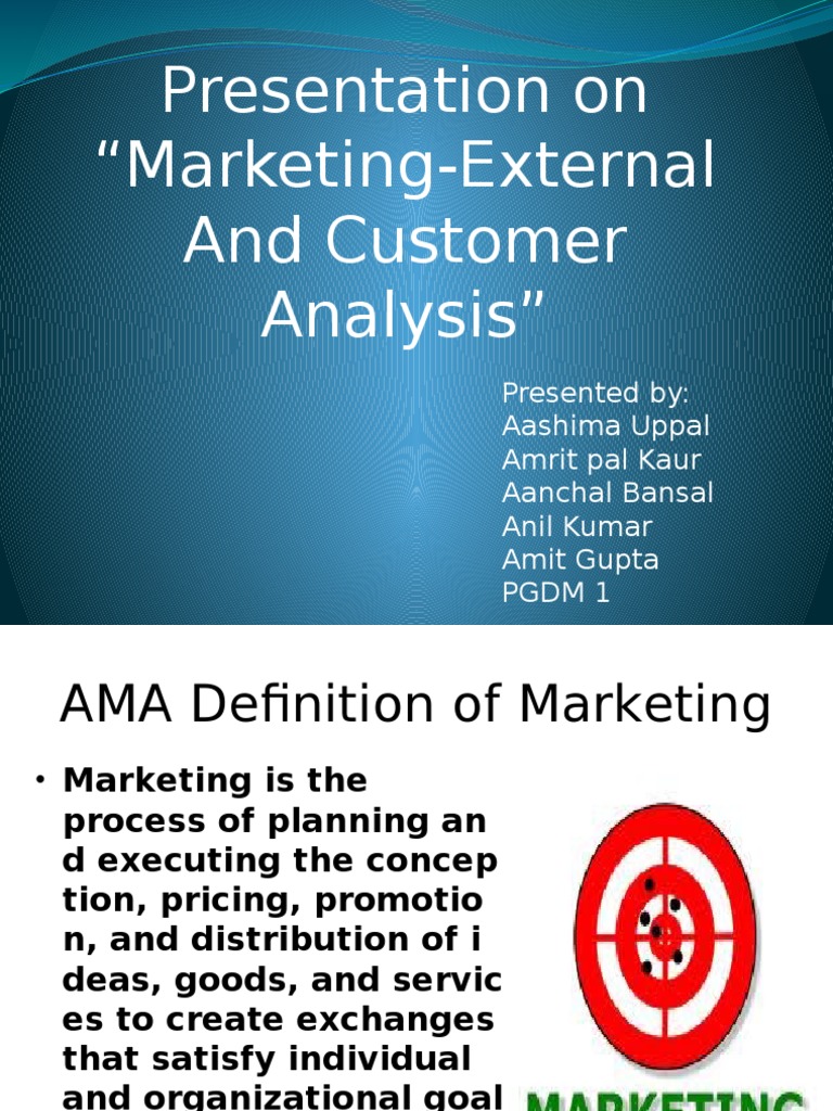 Presentation On "Marketing-External and Customer Analysis" | PDF ...