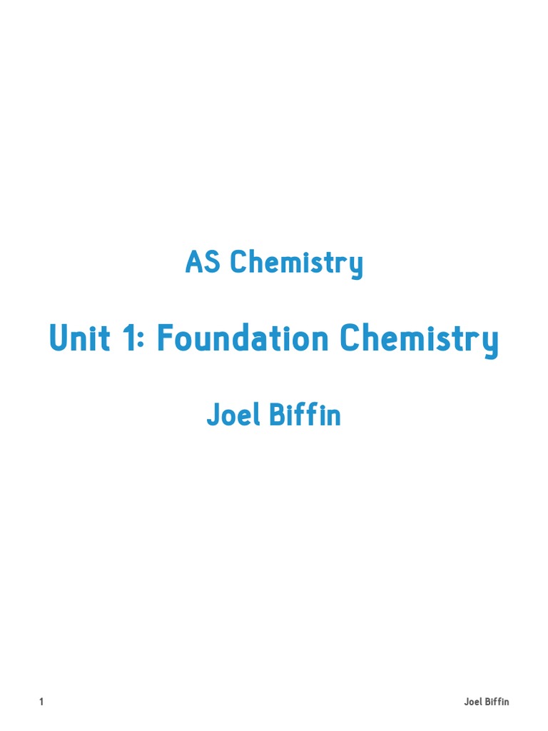 AS Level Chemistry - Unit 1 Revision Guide | PDF | Intermolecular Force ...
