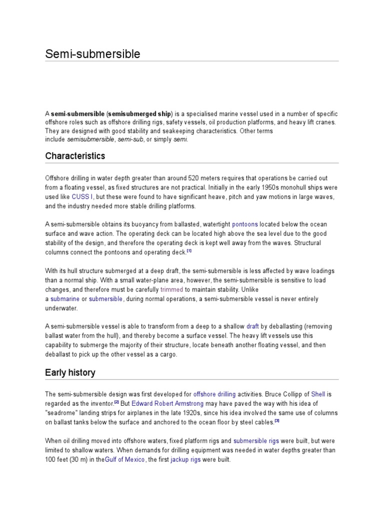 Semi-Submersible Vessel Overview | PDF | Geotechnical Engineering ...