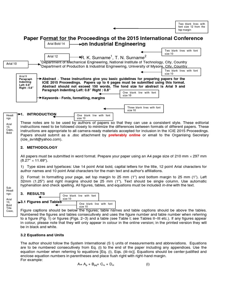 Paper Submission Guidelines | PDF | Typefaces | Arial