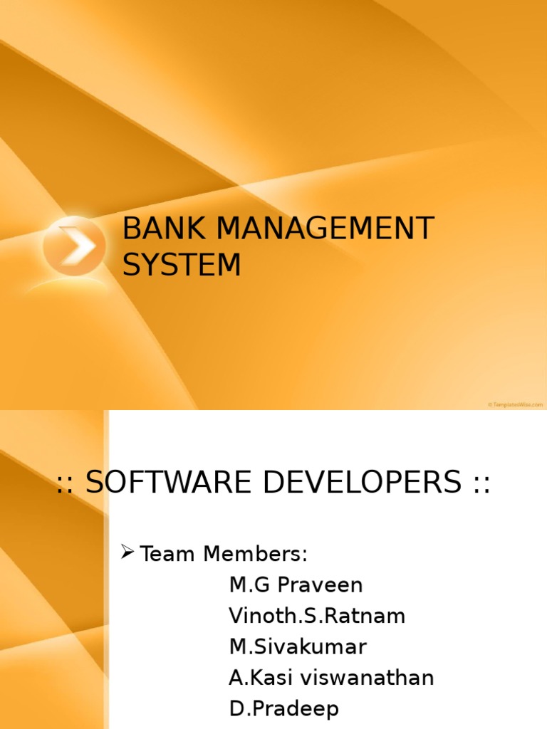 Bank Management System Project | PDF | Application Software | Banks