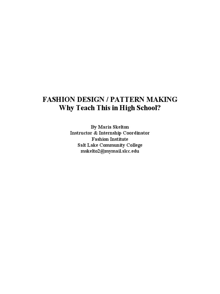 Fashion Design & Pattern Making Guide | PDF | Fashion Design | Clothing