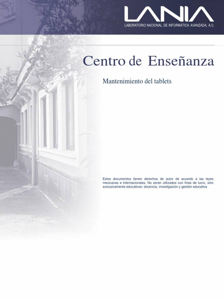 Mantenimiento Del Tablets | PDF | Tableta | Hardware de la computadora