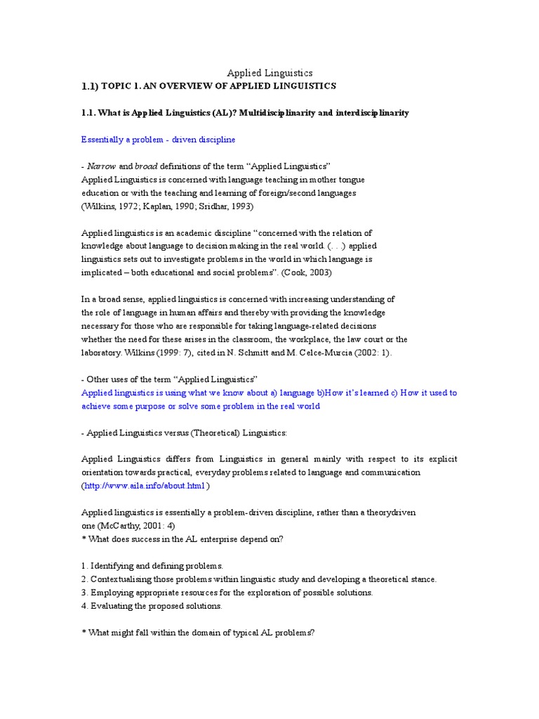 Applied Linguistics | PDF | Language Acquisition | Second Language