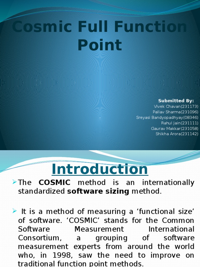Cosmic Full Function Point: Submitted by | PDF | Project Management | Software