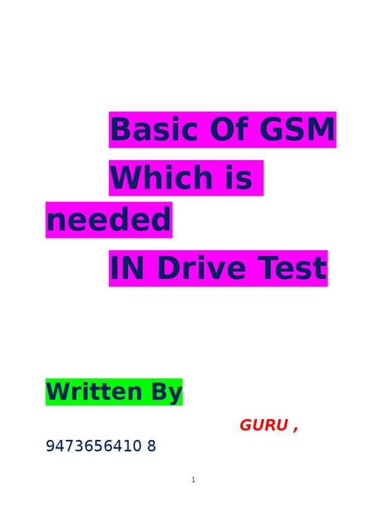 Basic of GSM by Guru | PDF | Duplex (Telecommunications) | Mobile ...
