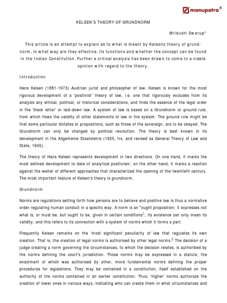 Hans Kelsen Pure Theory of Law | PDF | Jurisprudence | Constitution