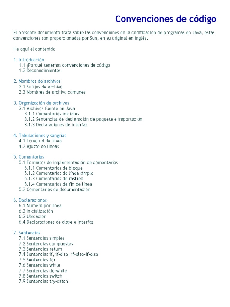 Convenciones de Código | PDF | Java (lenguaje de programación) | Lenguaje de programación