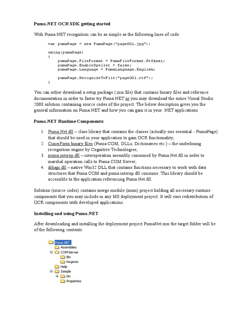 Getting Started .Net OCR | PDF | Component Object Model | Library (Computing)