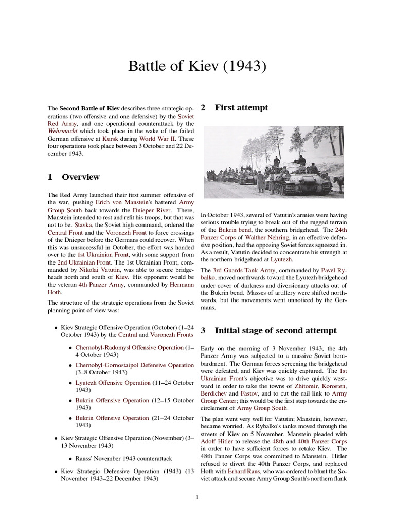 [Wiki] Battle of Kiev (1943) | World War II Operations And Battles Of ...