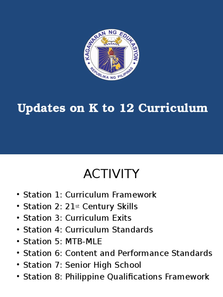Updates On K To 12 Curriculum | PDF | Curriculum | Learning