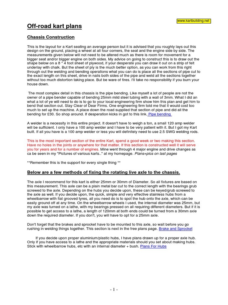 Offroad Kart Plan | PDF