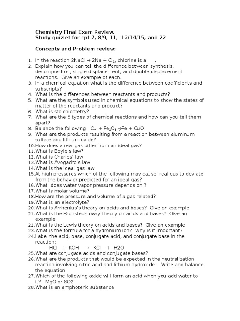 Chem Final Review 2015 | PDF | Ion | Chemical Compounds