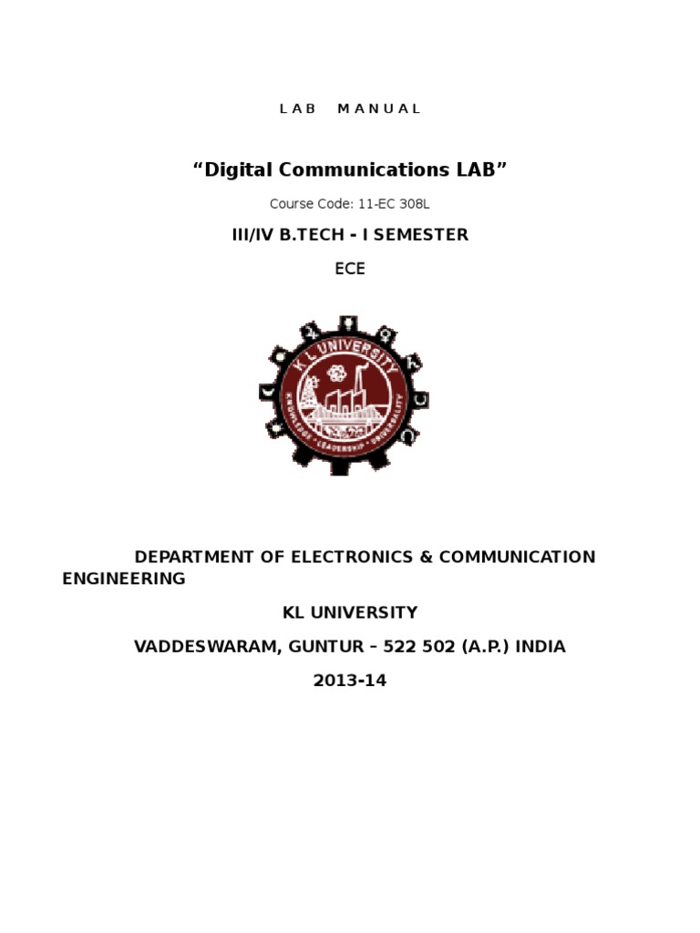 Digital Communications Laboratory | PDF | Modulation | Detector (Radio)
