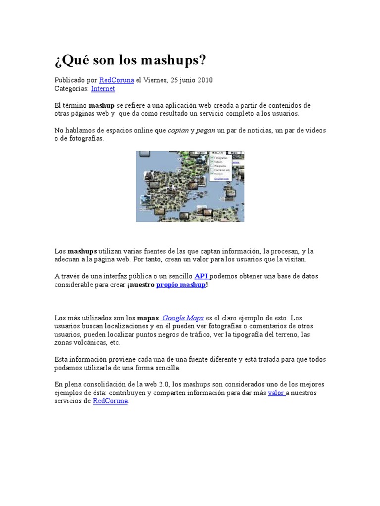 Introducción a los Mashups Web | PDF | Informática