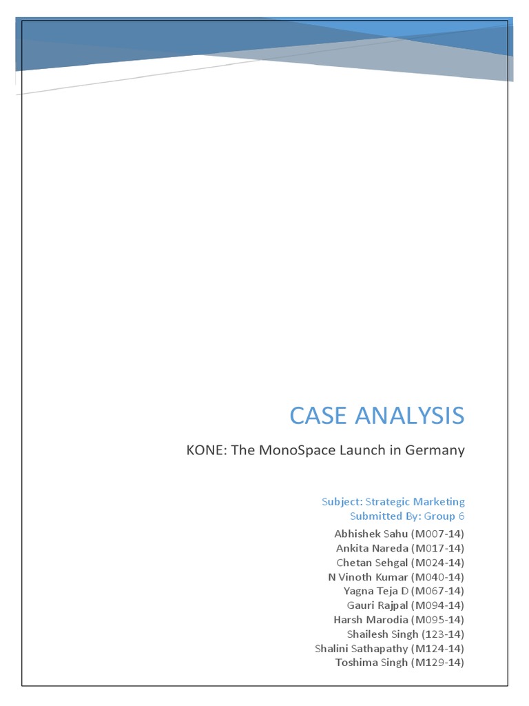 Case Analysis: Kone: The Monospace Launch in Germany | Download Free PDF | Elevator | Advertising