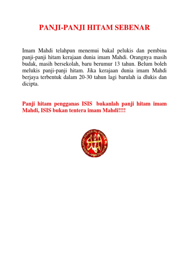 Panji Hitam Imam Mahdi Sebenar | PDF